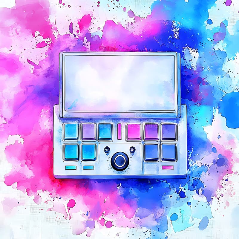Abstract Watercolor Background with a Vintage Control Panel Stock ...