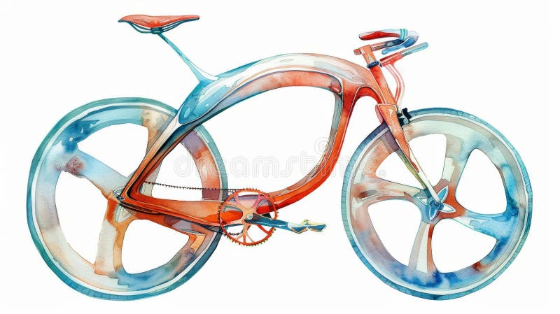 Abstract Watercolor Bicycle Illustration Art Stock Illustration ...