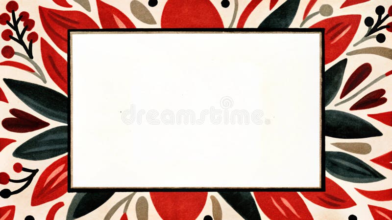 Abstract Watercolor Border with Paper Texture and Bold Contras Palette ...