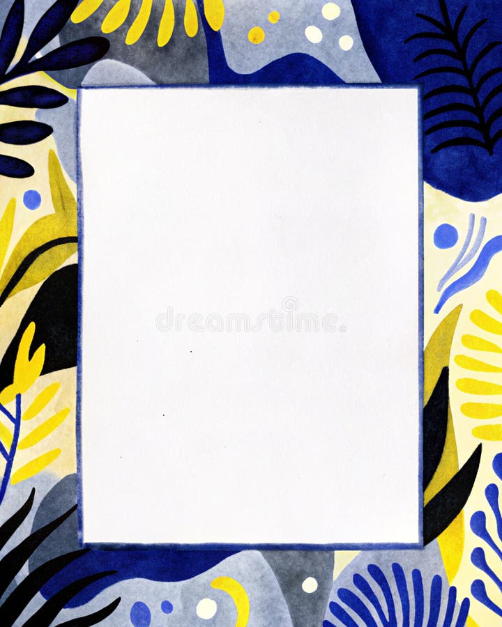 Abstract Watercolor Border with Paper Texture and Cosmic Dream Palette ...