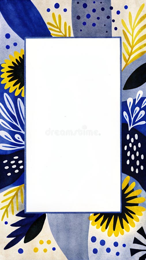 Abstract Watercolor Border with Paper Texture and Cosmic Dream Palette ...