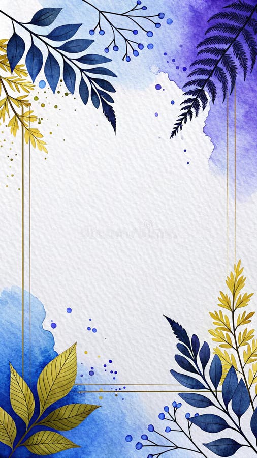 Abstract Watercolor Border with Paper Texture and Cosmic Dream Palette ...