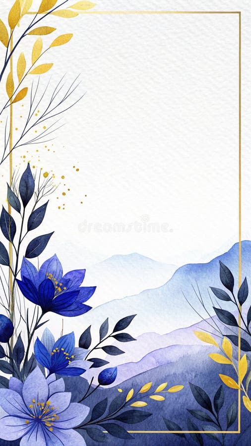 Abstract Watercolor Border with Paper Texture and Cosmic Dream Palette ...