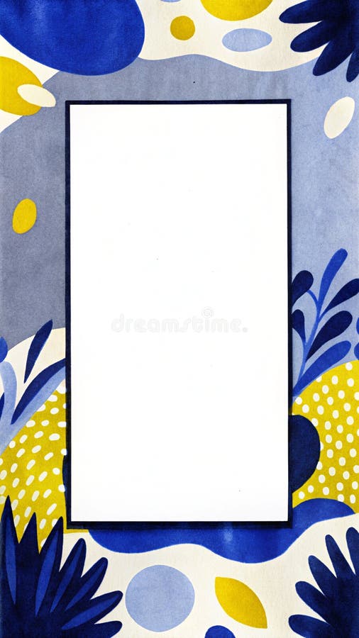 Abstract Watercolor Border with Paper Texture and Cosmic Dream Palette ...