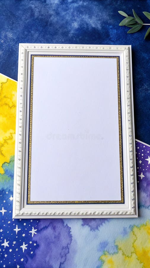 Abstract Watercolor Border with Paper Texture and Cosmic Dream Palette ...