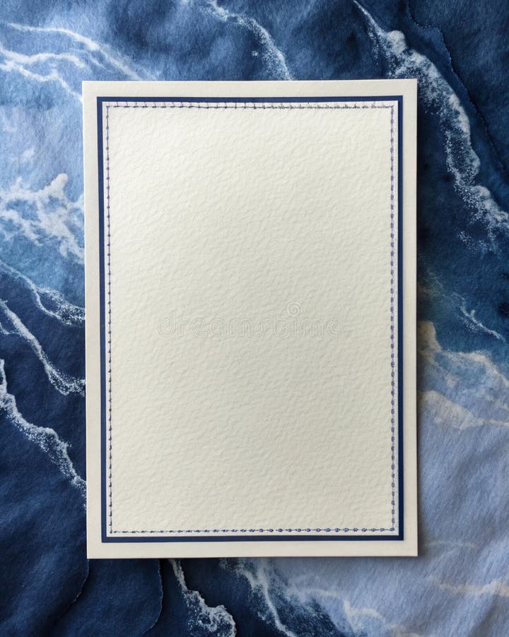 Abstract Watercolor Border with Paper Texture and Midnight Sky Palette ...