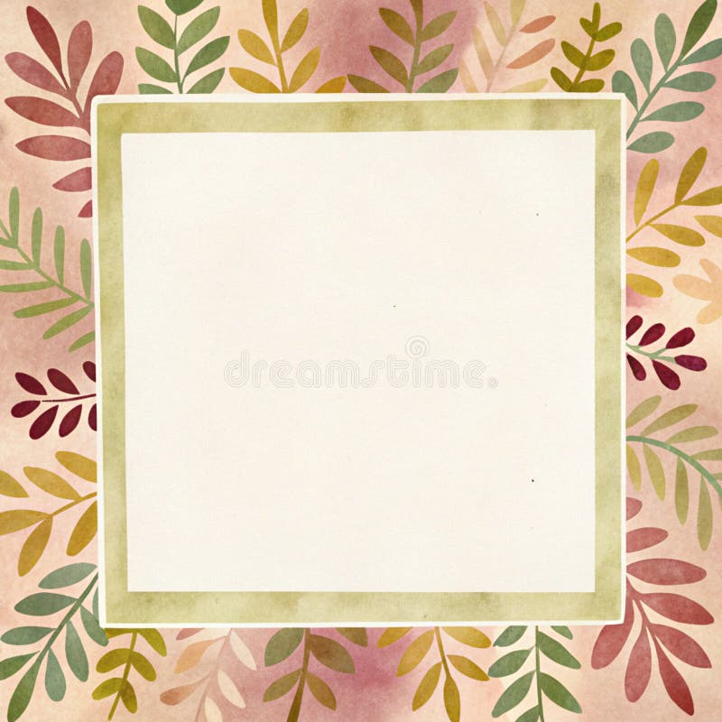 Abstract Watercolor Border with Paper Texture and Muted Elegance ...