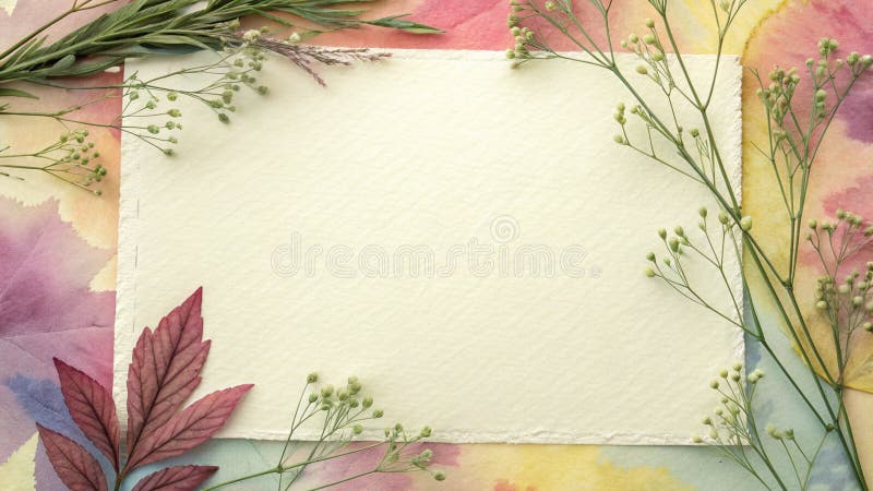 Abstract Watercolor Border with Paper Texture and Muted Elegance ...