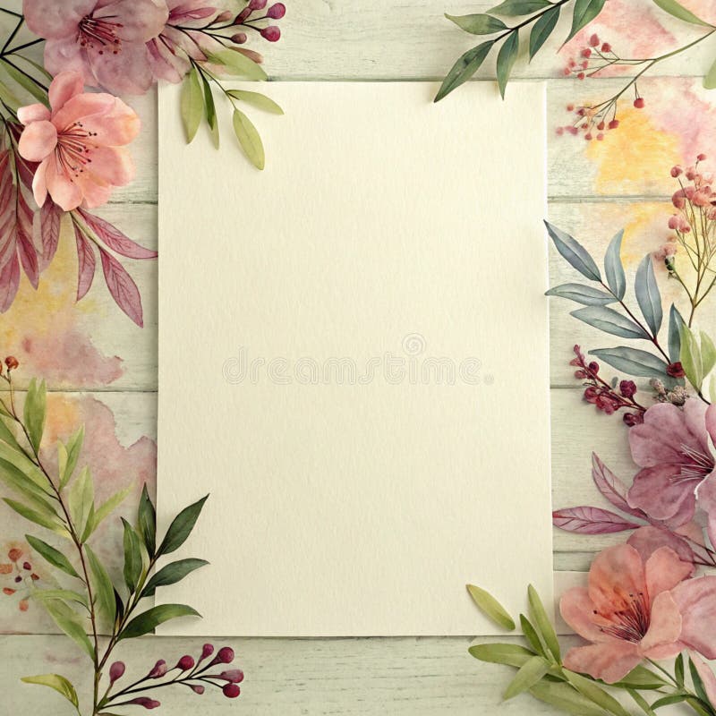 Abstract Watercolor Border with Paper Texture and Muted Elegance ...