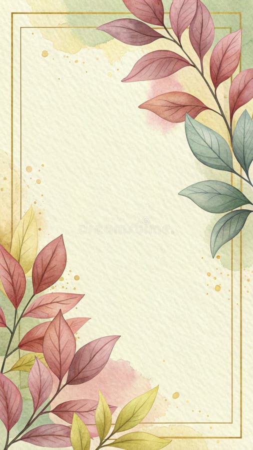 Abstract Watercolor Border with Paper Texture and Muted Elegance ...