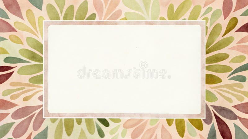 Abstract Watercolor Border with Paper Texture and Muted Elegance ...