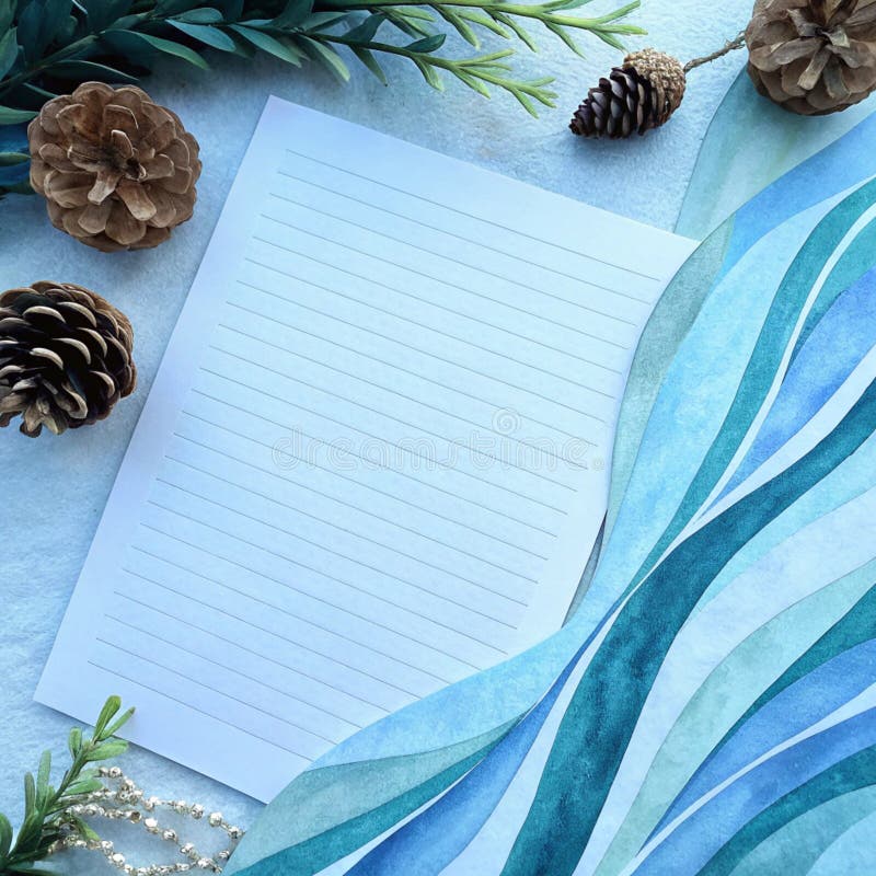 Abstract Watercolor Border with Paper Texture and Ocean Mist Palette ...