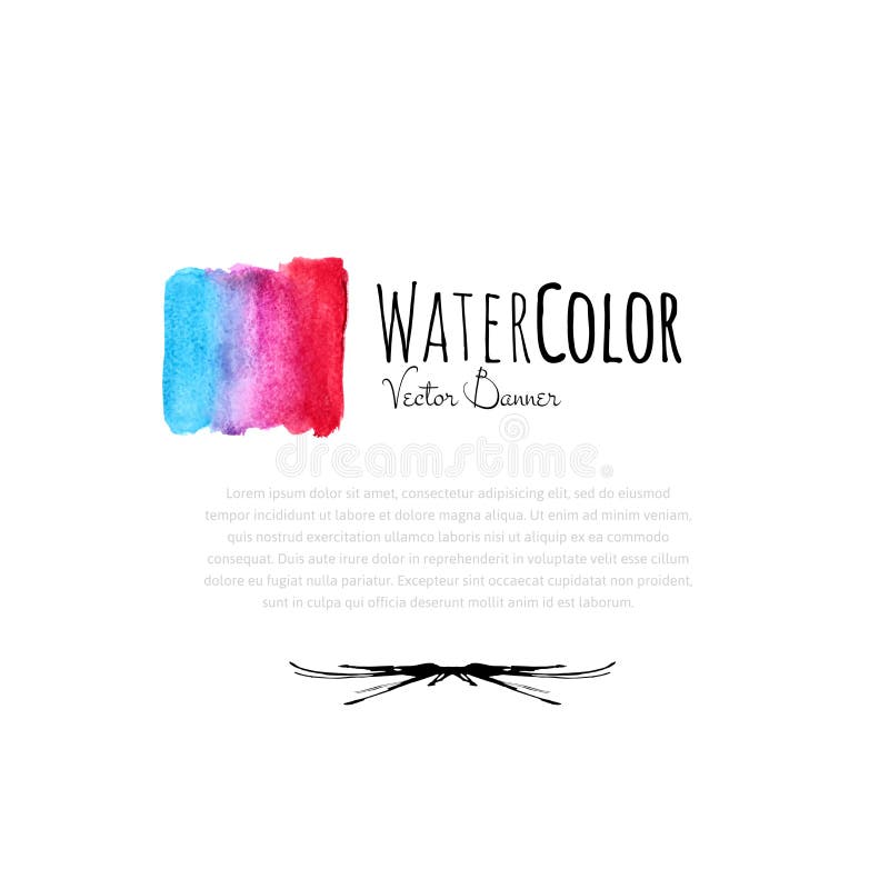 Abstract Watercolor Card with Blue and Red Color Stock Vector ...