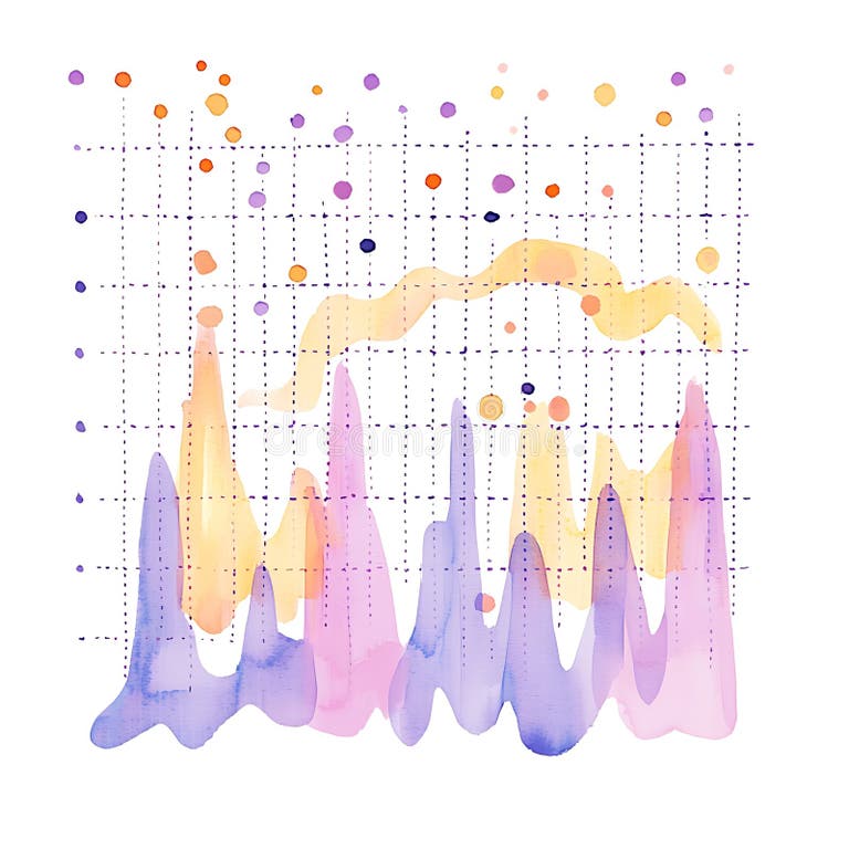 Abstract Watercolor Chart Pastel Hues and Data Visualization Stock ...
