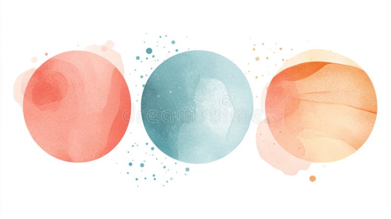 Abstract Watercolor Circles Pastel Color Palette Background Stock ...
