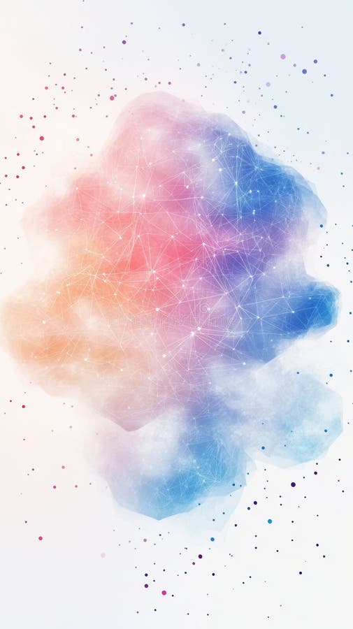 Abstract Watercolor Cloud Data Visualization in Soft Colors for ...