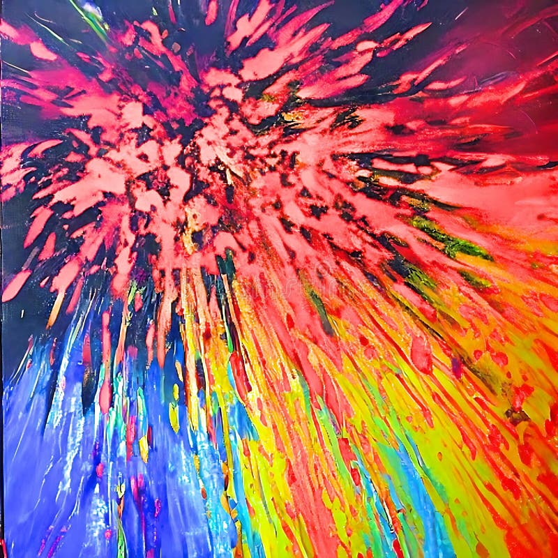 AI Generated Canvas Exploding in Colors. Stock Illustration ...