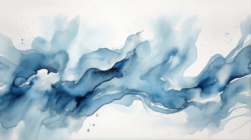 Abstract Watercolor Composition with Smooth Blue Gradients, Creating a ...