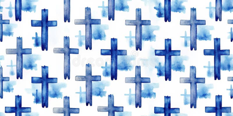 Abstract Watercolor Cross Pattern a Seamless Design Featuring Hand ...