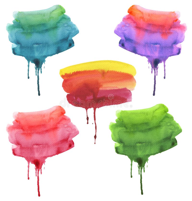 Abstract Watercolor Flow Down Hand Painted Background. Textured Stock ...