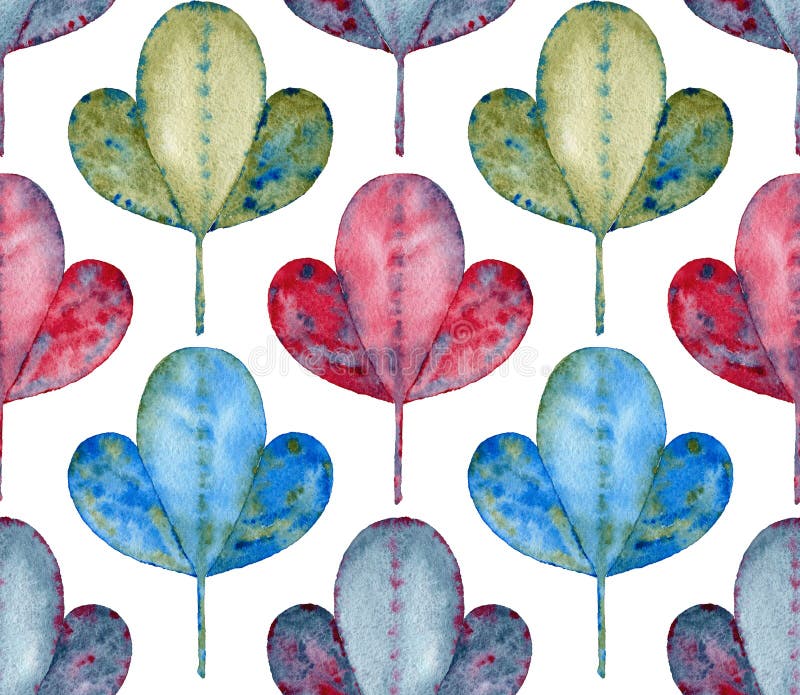 Abstract Watercolor Foliage Seamless Pattern. Stock Illustration ...