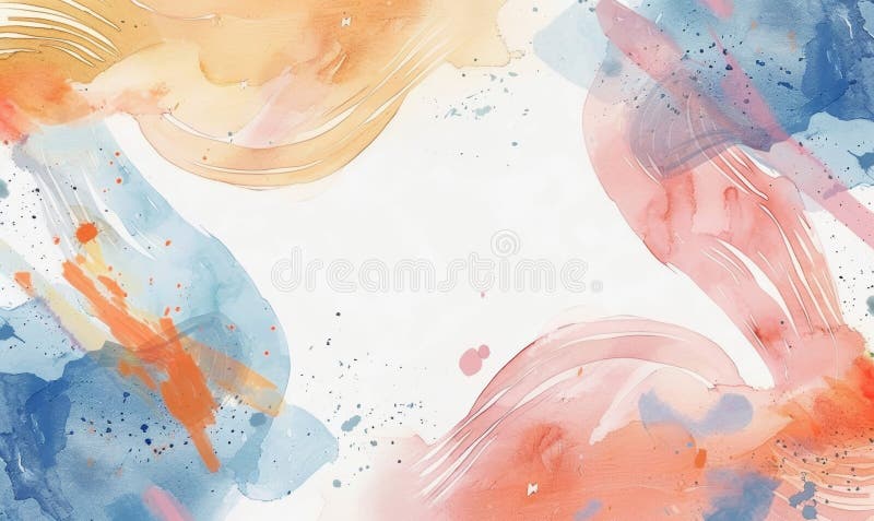 Abstract Watercolor Frame Background in Pastel Color for Creative ...