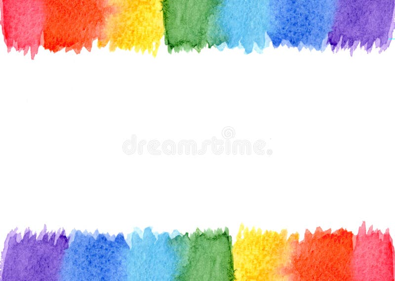 Abstract Watercolor Frame Rainbow Seven Colors Background Isolated ...