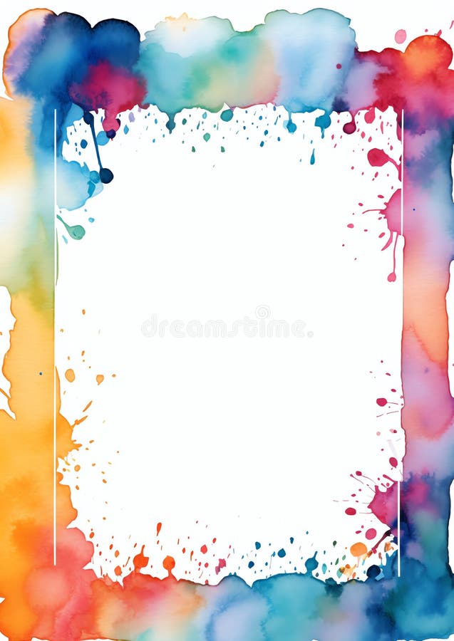 Abstract Watercolor Frame 80s Retro Nostalgic Stock Illustration ...