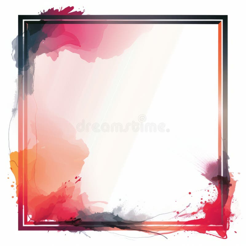 Abstract Watercolor Frame on White Background Stock Illustration ...