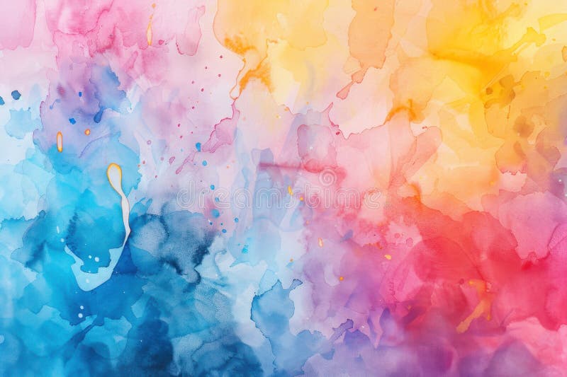 Watercolor Art of Overlapping Purple and Pink Hearts on an Aquarelle ...