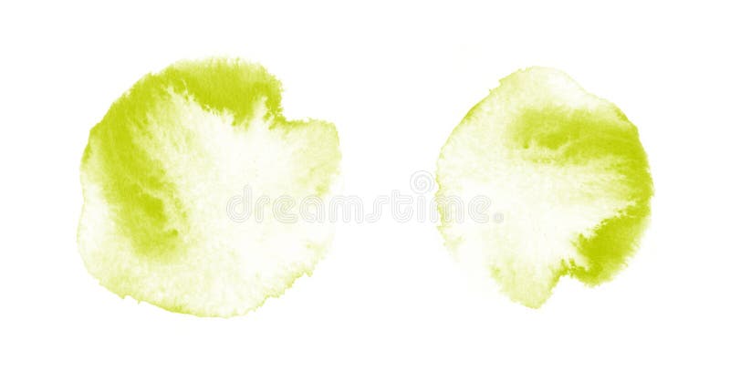 Abstract Watercolor Green Spots on White Background. Drawn Creative ...