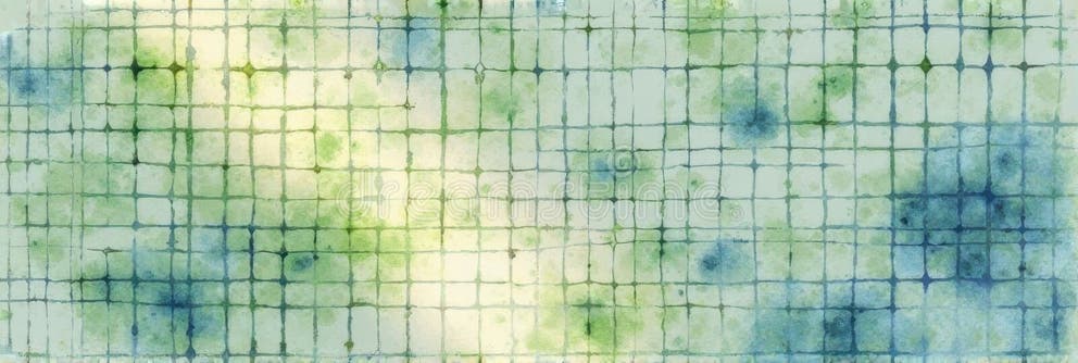 Abstract Watercolor Grid Pattern in Green and Blue Tones Stock Photo ...