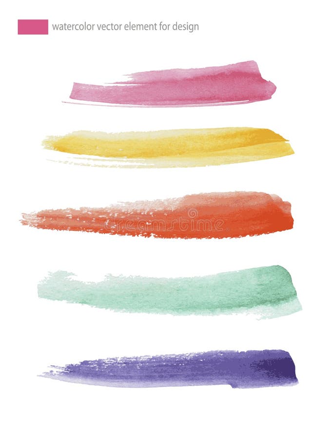 Watercolor Hand Painted Shape Design Elements Set. Stock Photo - Image ...