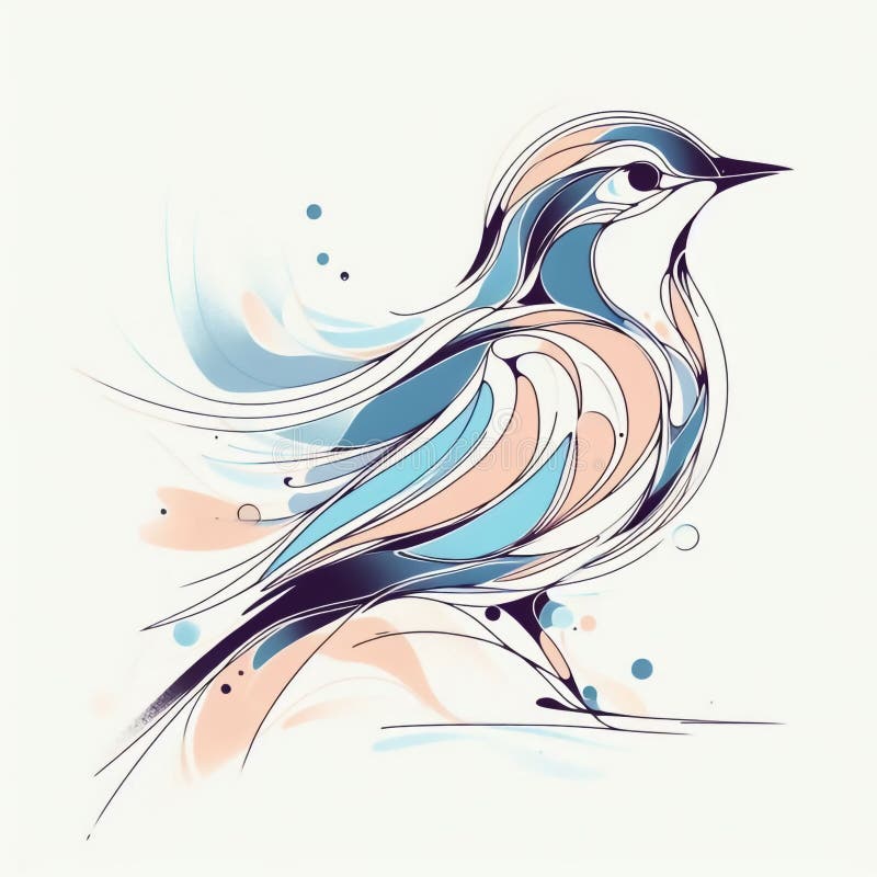 Abstract Watercolor Illustration of a Bird, with Soft Colors Stock ...