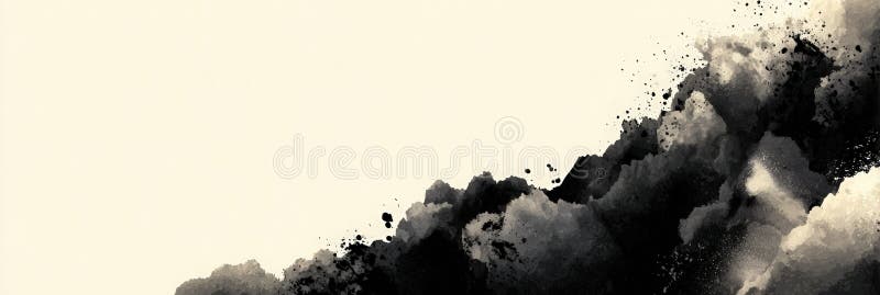 Abstract Watercolor Illustration Featuring Dark Clouds Blending into a ...