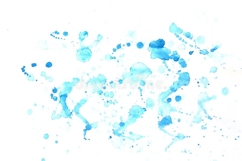 Abstract Watercolor Light Blue Splash Isolated on White Paper Stock ...