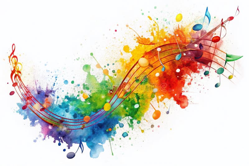Abstract Watercolor Music Notes a Dynamic and Fluid Design Element for ...