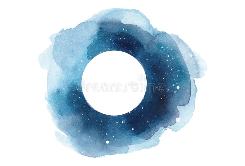 Abstract Watercolor Night Sky with Full Moon Illustration Stock Vector ...