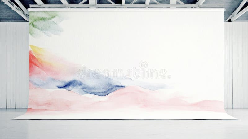 Abstract Studio Backdrop with Watercolor Paint Stock Illustration ...