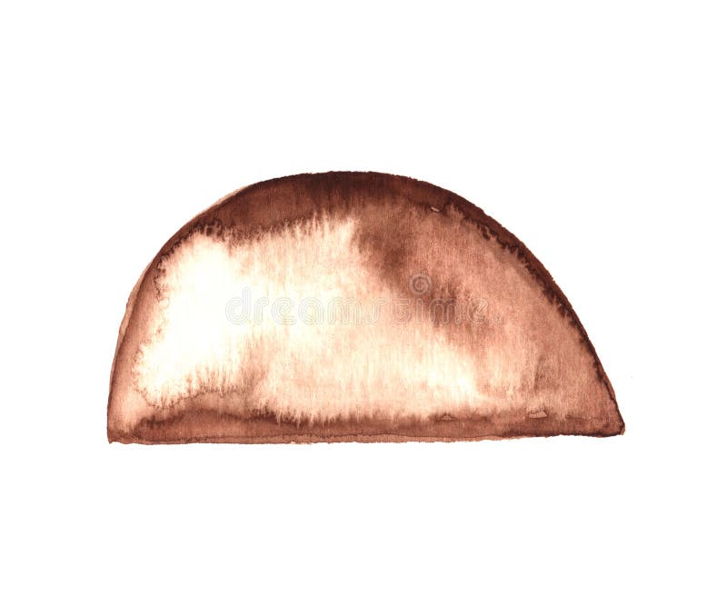 Abstract Watercolor Painted Design Element. Decorative Brown Shape ...