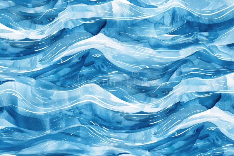 Abstract Watercolor Painting of Calming Waves. Suitable for Backgrounds ...