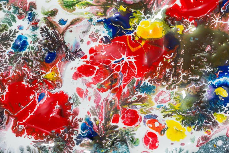 Abstract Watercolor Painting in Different Colors Stock Illustration ...