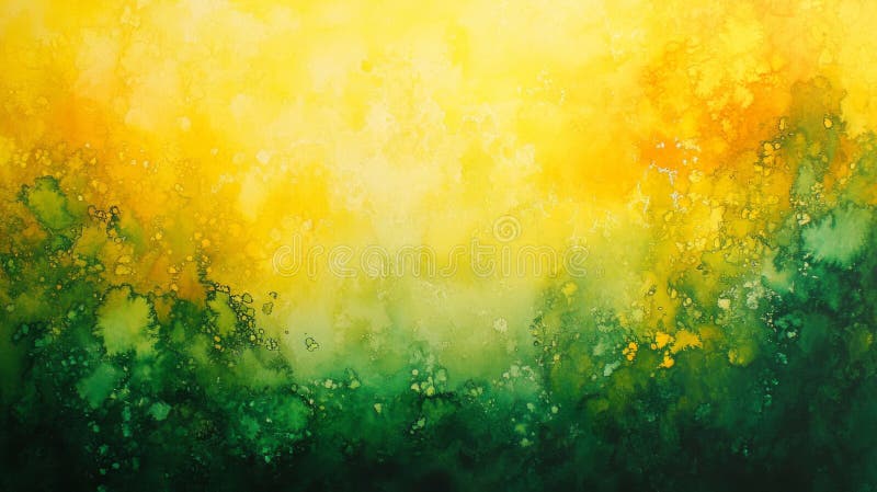 Abstract Watercolor Painting with Yellow and Green Gradient Stock ...