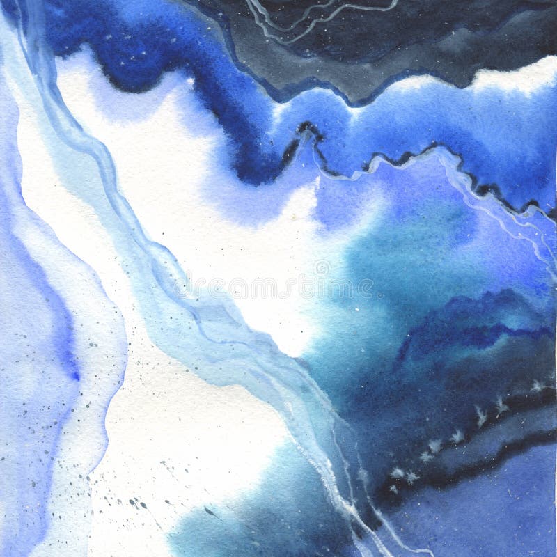 Abstract Watercolor Paper Splash Shapes Drawing. Stock Illustration ...