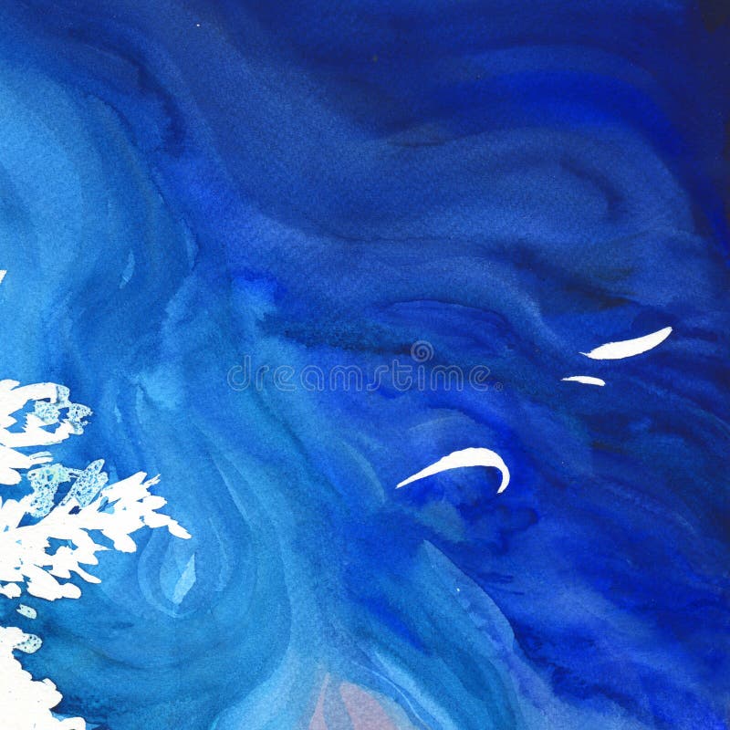 Abstract Watercolor Paper Splash Shapes Drawing. Stock Illustration ...