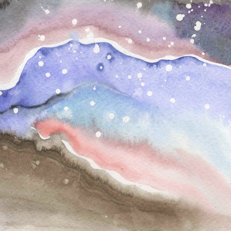 Abstract Watercolor Paper Splash Shapes Isolated Drawing. Stock ...