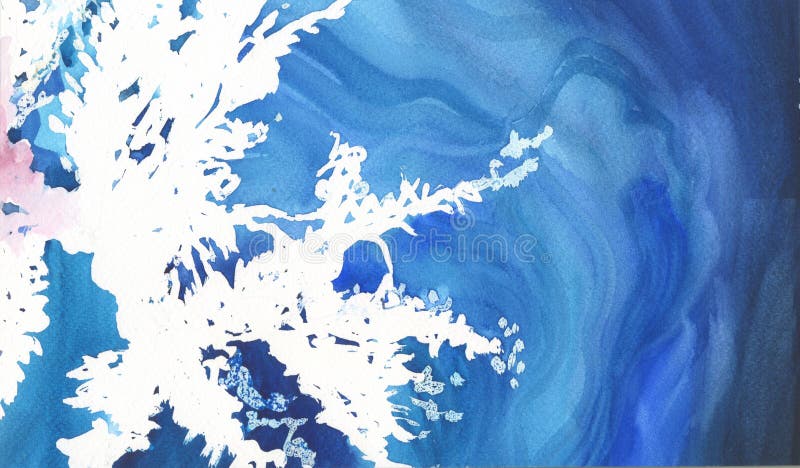 Abstract Watercolor Paper Splash Shapes Isolated Drawing. Stock Image ...