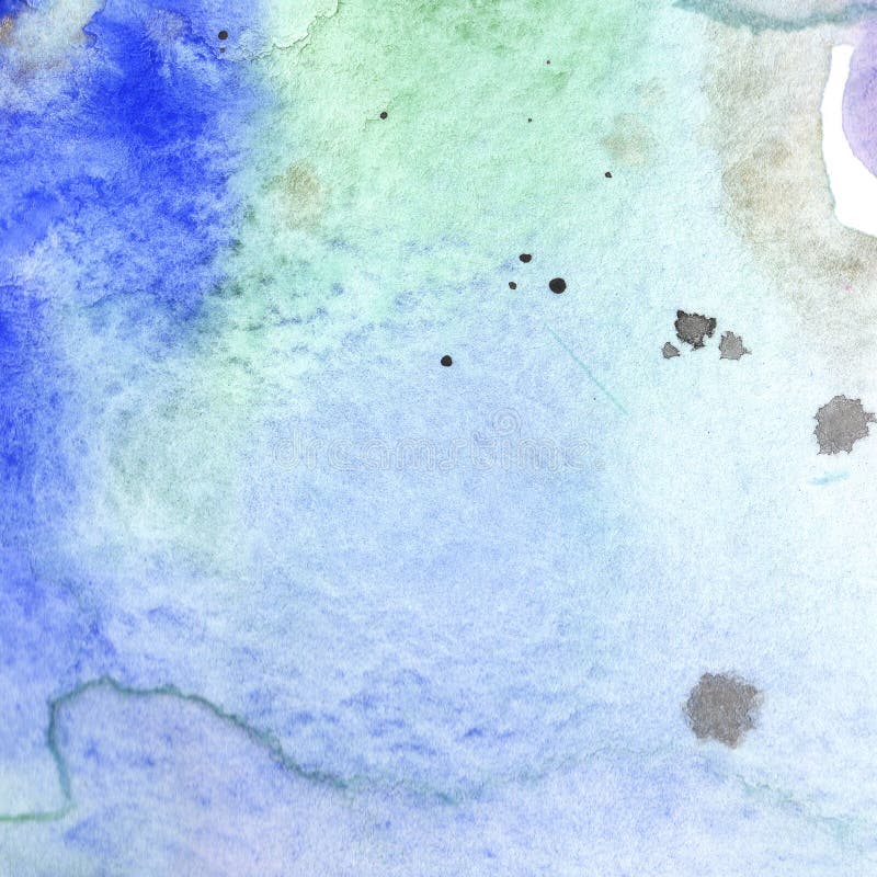 Abstract Watercolor Paper Splash Shapes Isolated Drawing. Illustration ...