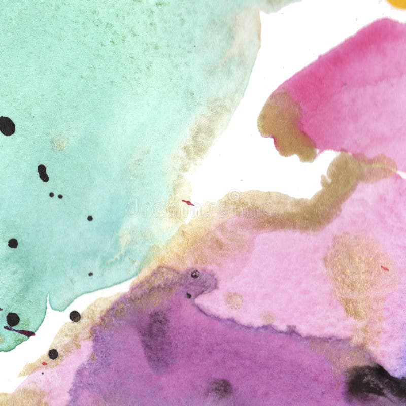 Abstract Watercolor Paper Splash Shapes Isolated Drawing. Illustration ...