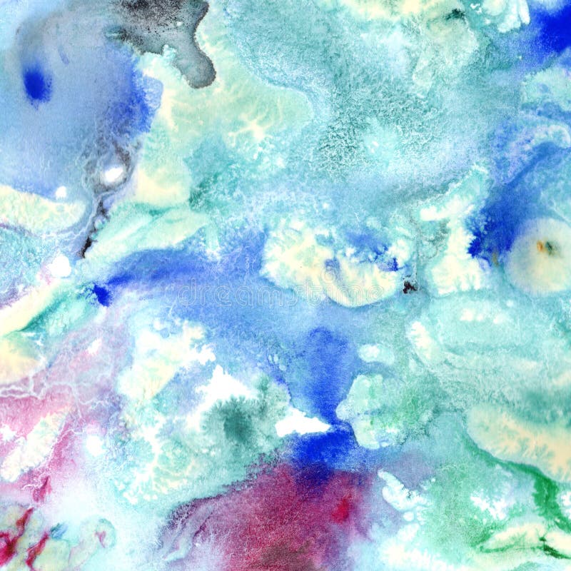 Abstract Watercolor Paper Splash Shapes Drawing. Illustration Aquarelle ...
